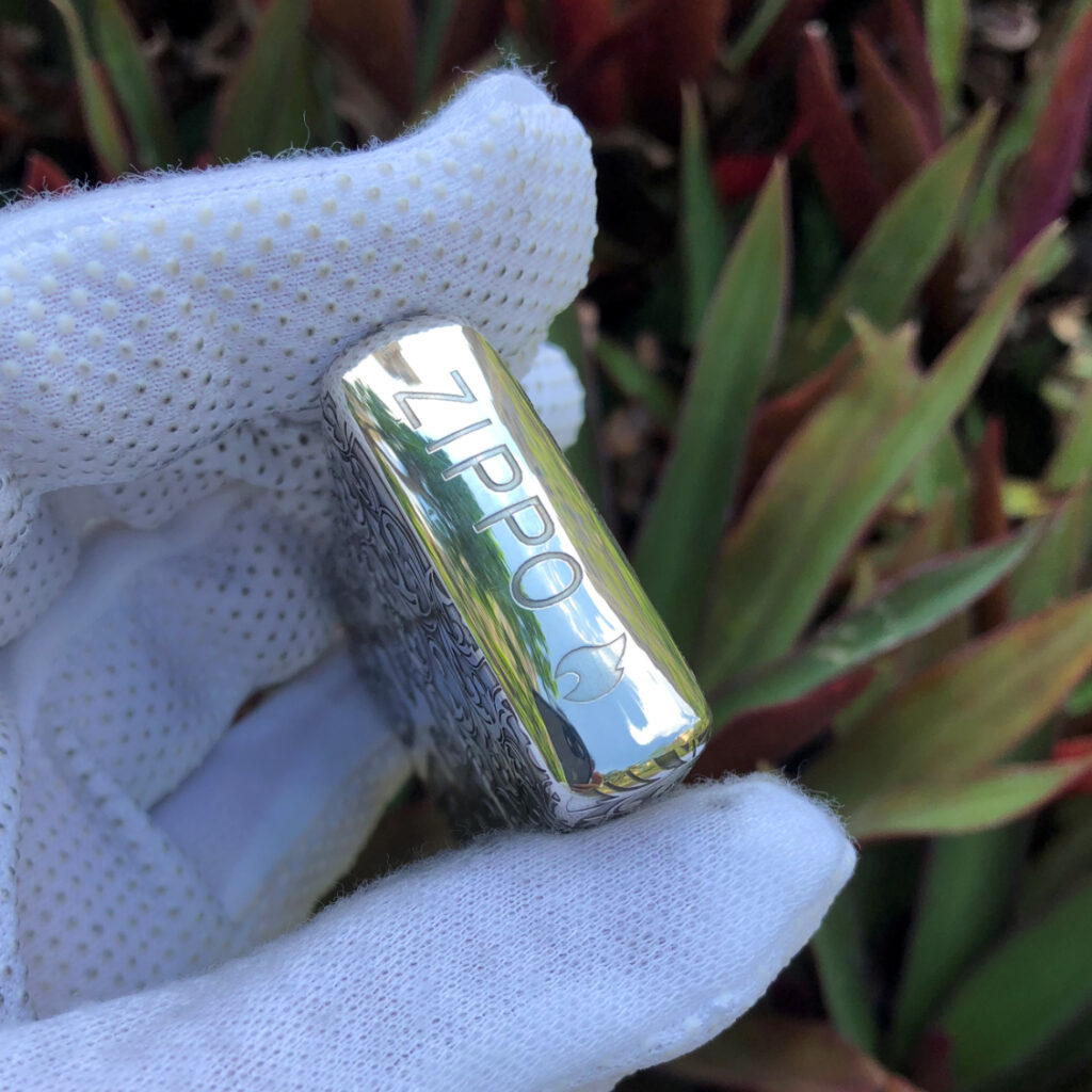 Zippo Armor Sterling Silver Arabesque and Cross Lighter