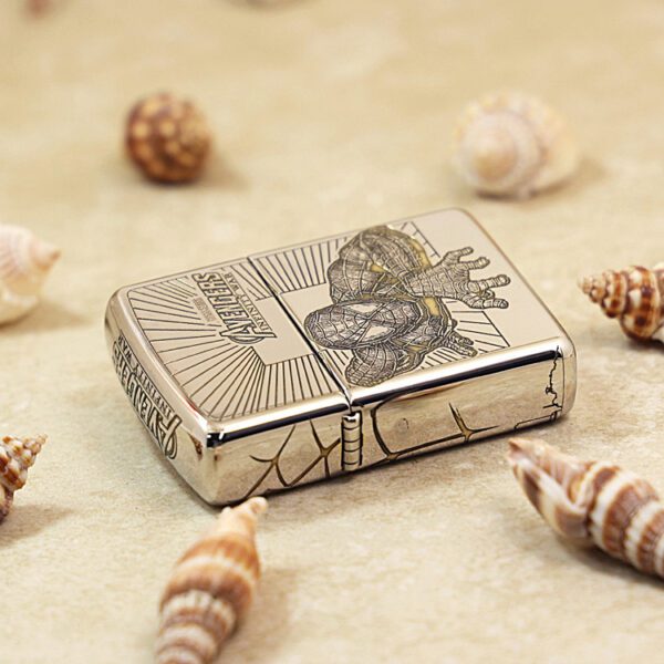 Zippo Brushed Chrome 5-Sides Engraved Spider-Man Lighter