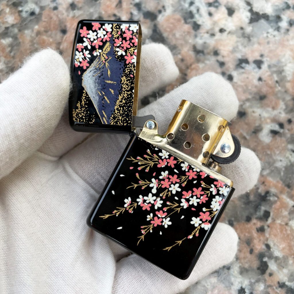 Japanese Zippo Traditional Crafts Maki-e FUJI SAKURA Lighter