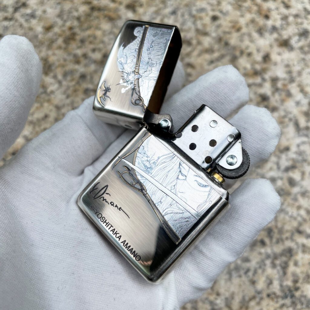 Japanese Zippo Plated Silver Amano Yoshitaka Collection Lighter