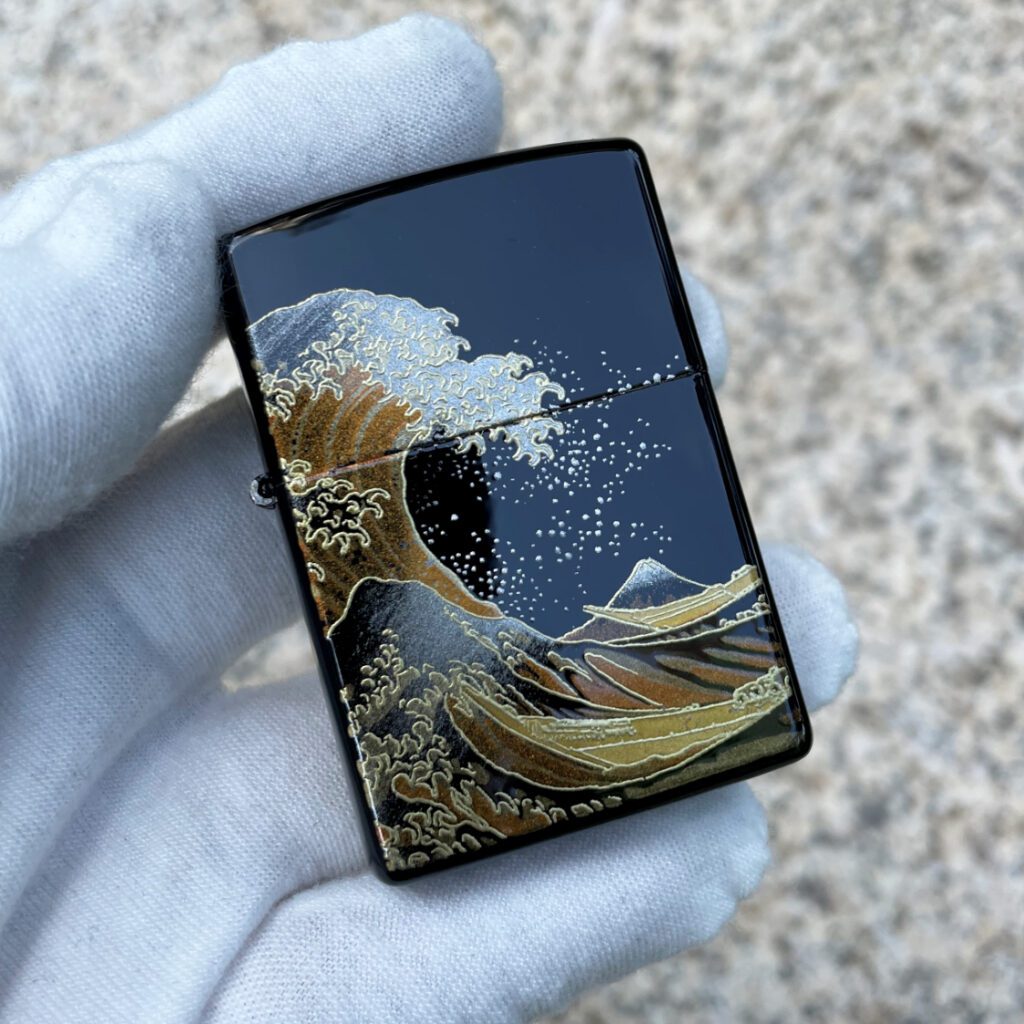 Japanese Zippo Traditional Crafts Maki-e Great Wave Lighter
