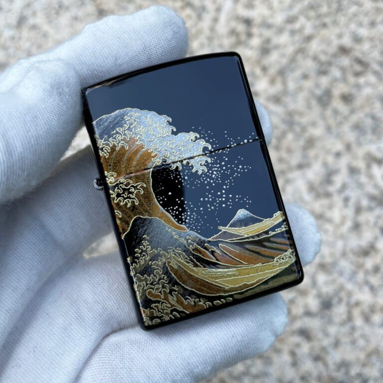 Japanese Zippo Traditional Crafts Maki-e Great Wave Lighter