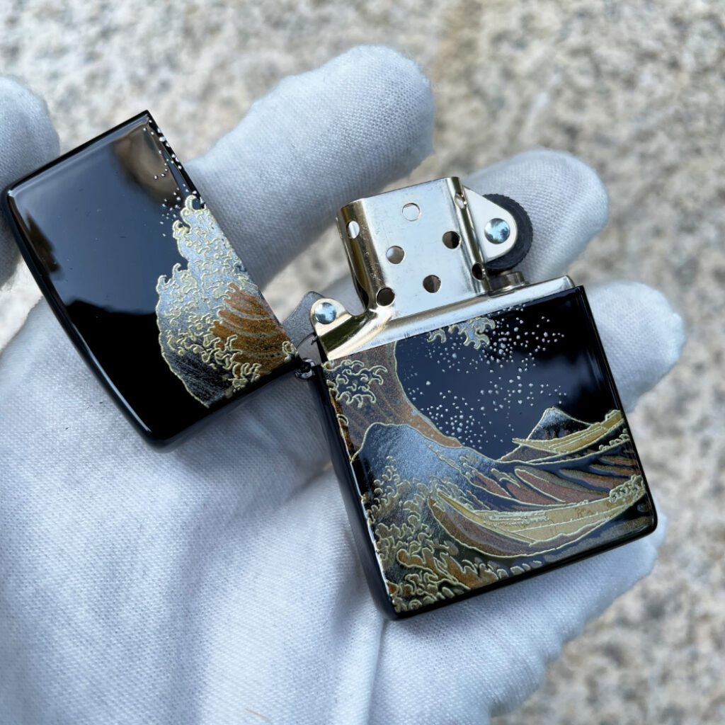 Japanese Zippo Traditional Crafts Maki-e Great Wave Lighter