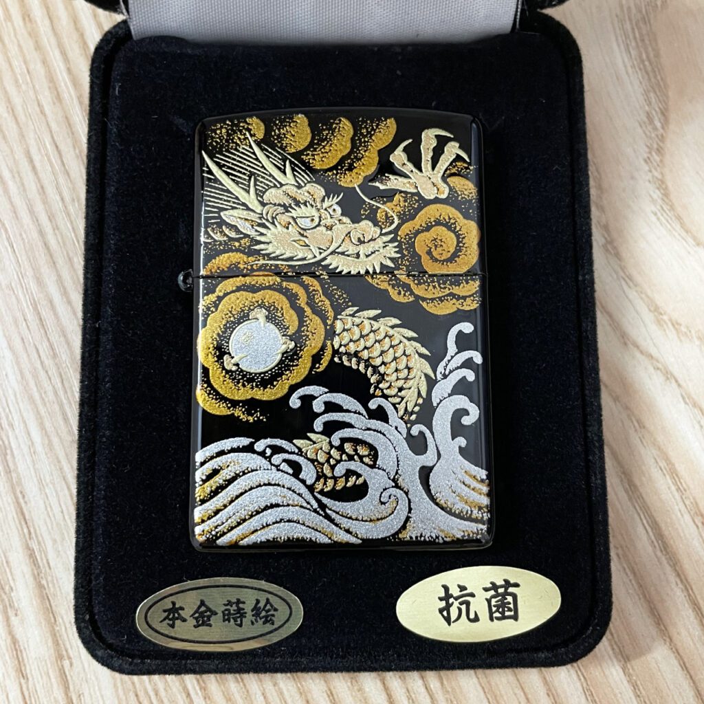 Japanese Zippo Traditional Crafts Maki-e Urushi Chinese Dragon Lighter