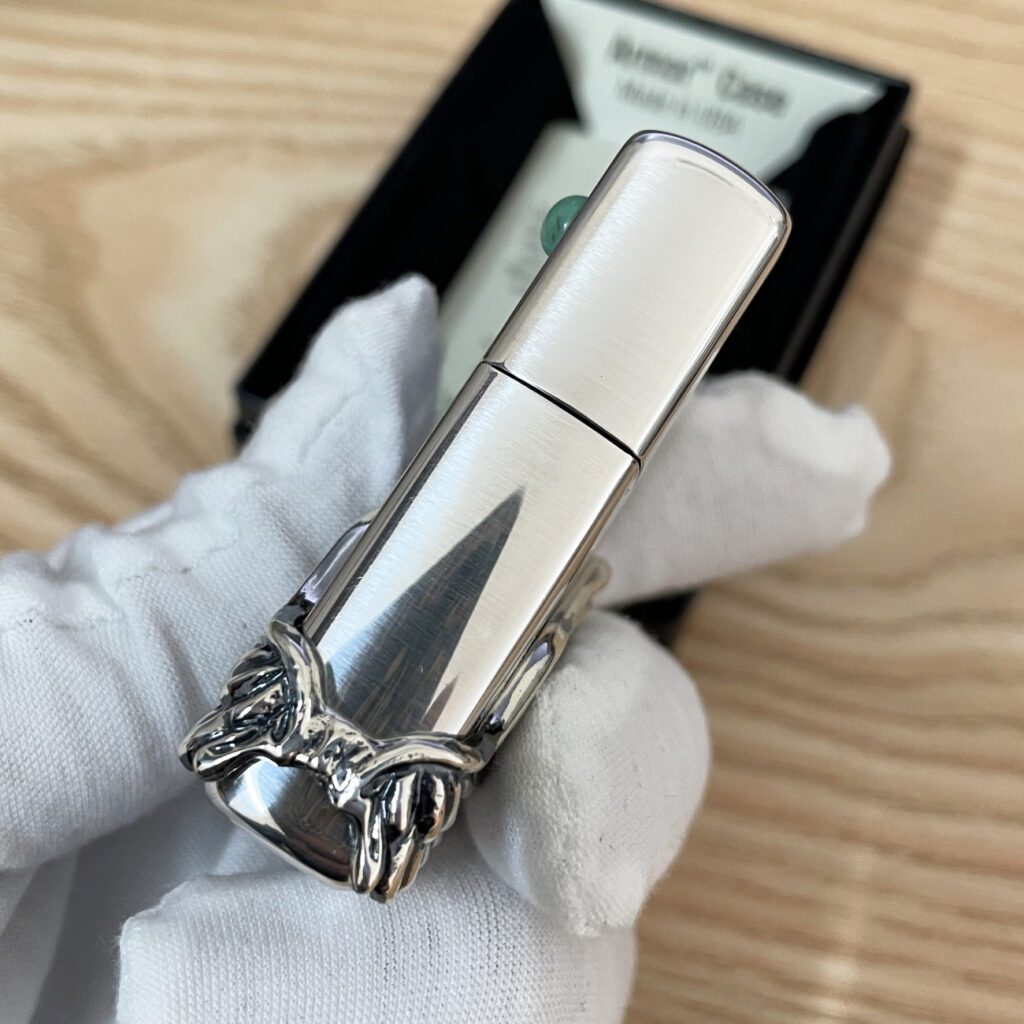 Japanese Zippo Plated Silver Angel Wings Limited Zippo Lighter