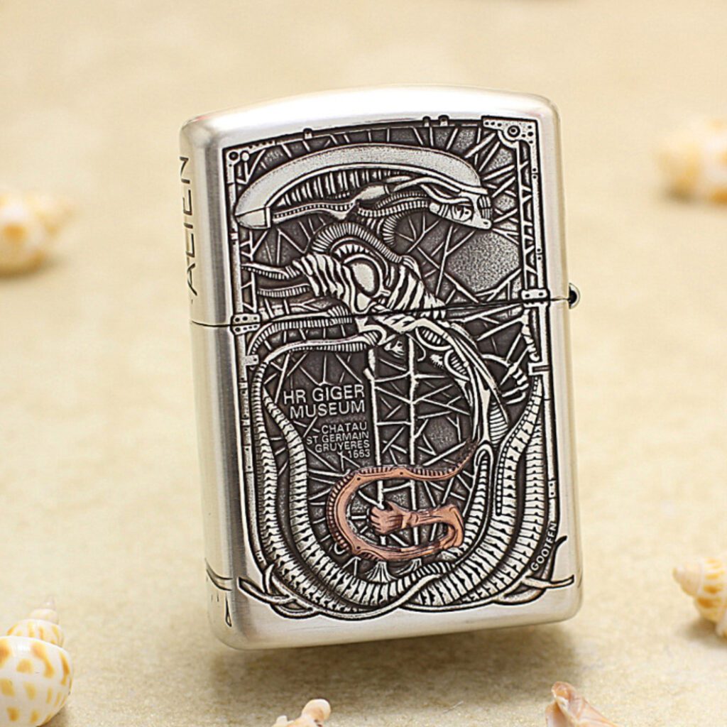 Zippo Armor Sterling Silver H.R. Giger Alien Lighter