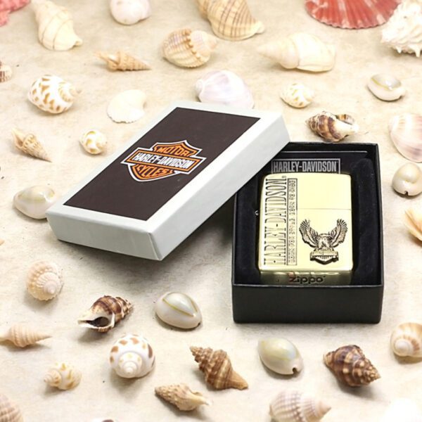 Zippo Harley Davidson Brass Plated Silver Limited Edition Lighter HDP-59