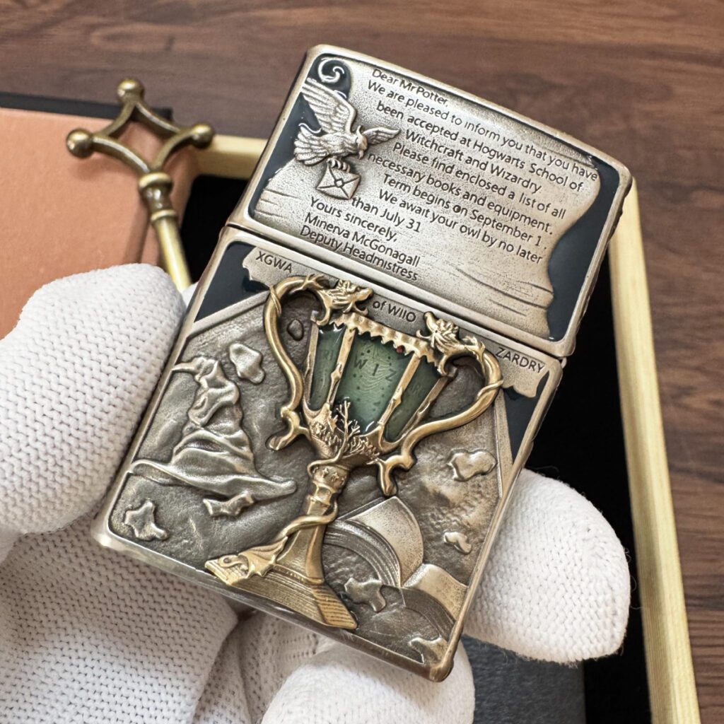 Zippo Etching Silver Harry Potter Magic Academy Lighter