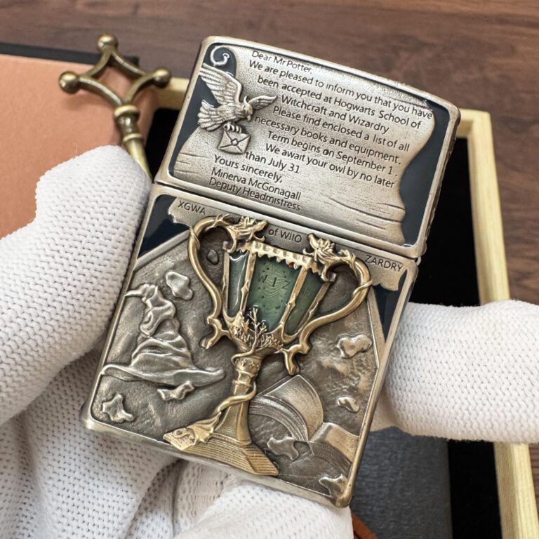 Zippo Etching Silver Harry Potter Magic Academy Lighter