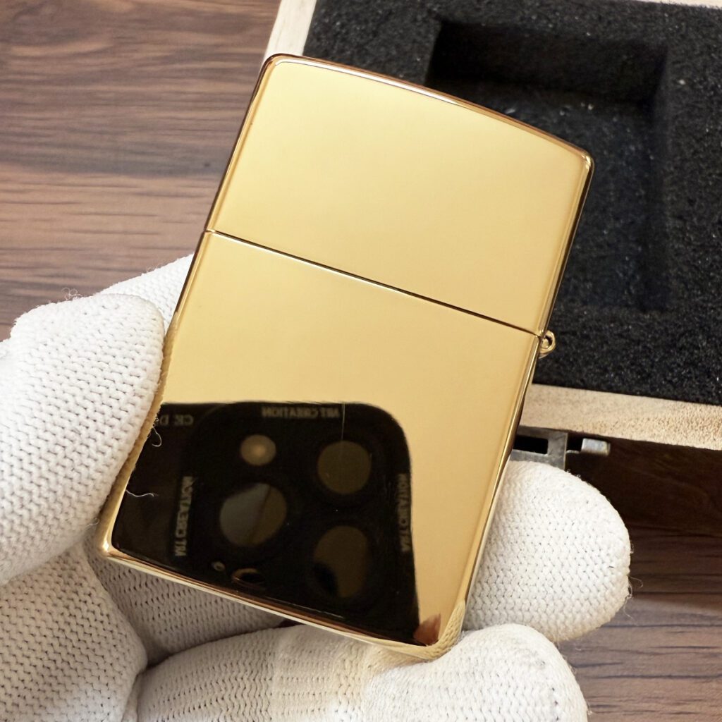 Japanese Zippo 18K Gold Plated Snake Lighter
