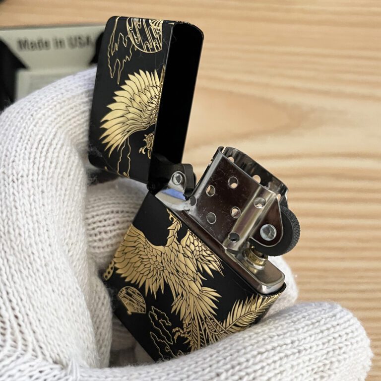 Japanese Zippo Lacquer Golden Plating Phoenix Lighter