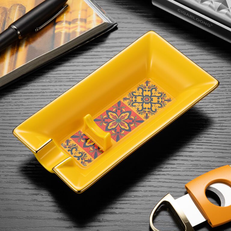 CigarLoong Painted Single Slot Cigar Elegant Ceramics Ashtray