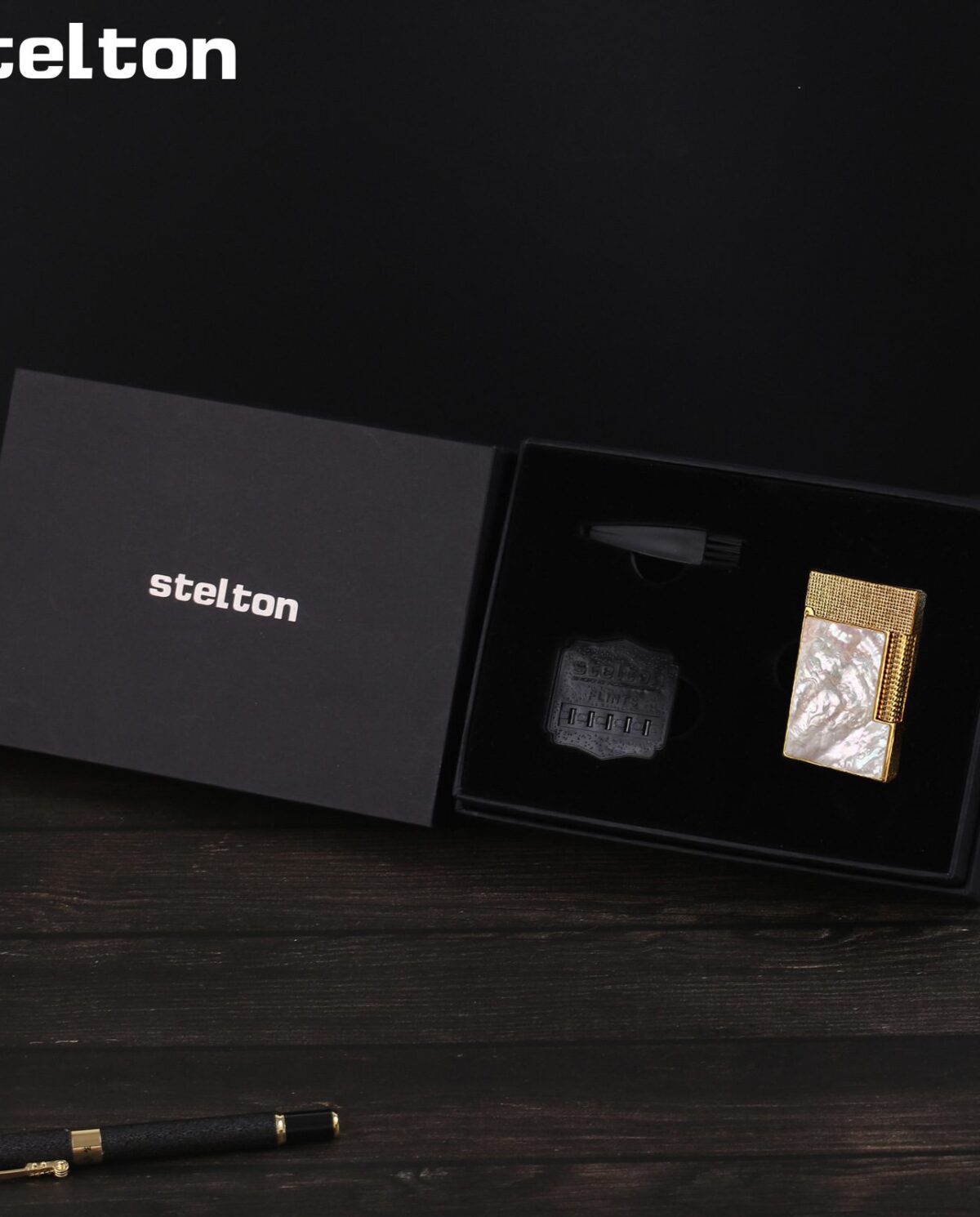 Stelton Line 2 Perfect Ping Sound Mother-of-Pearl Horse Lighter